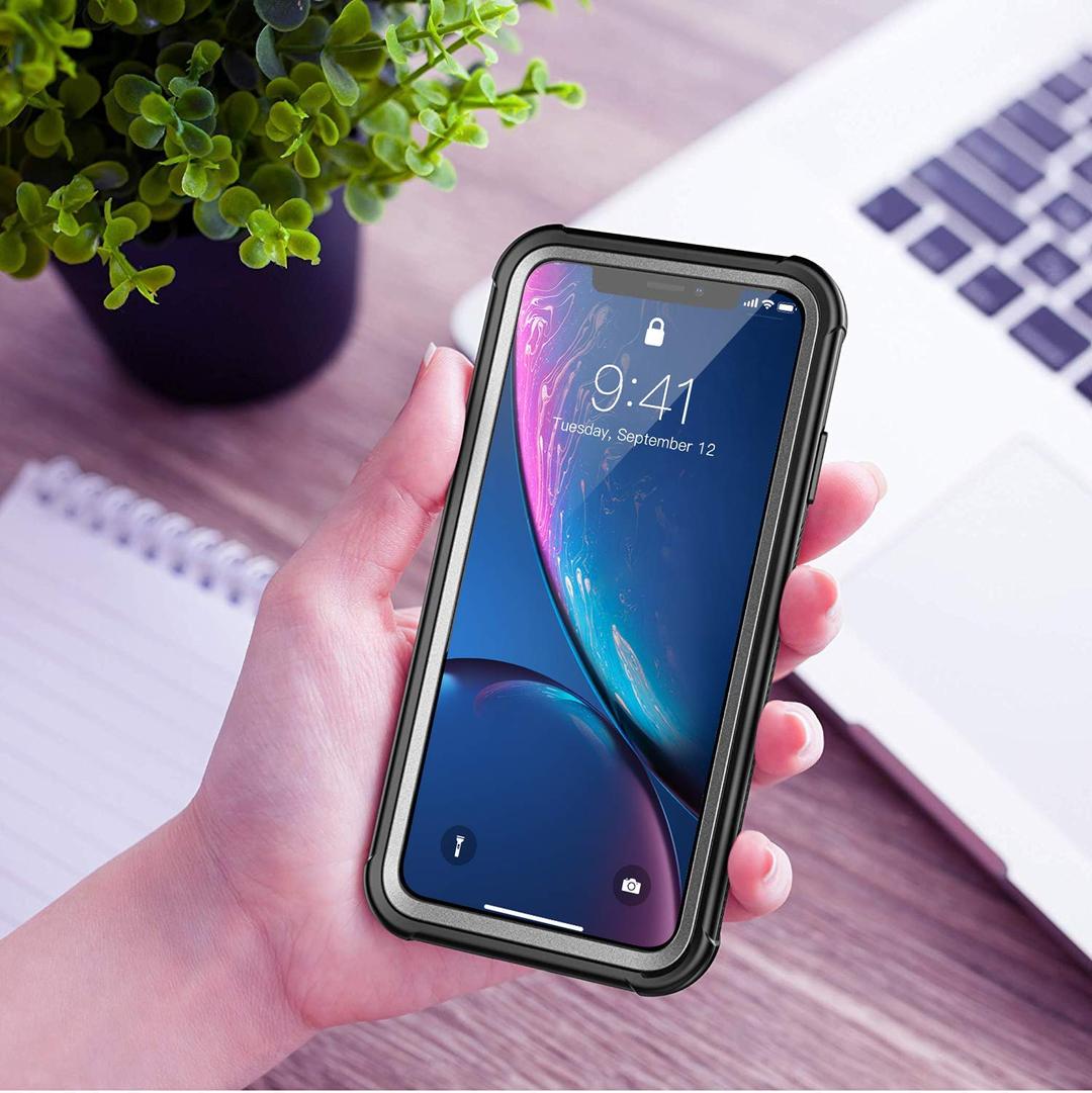iPhone XR Full-Body Protective Clear Case with Built in Screen ...