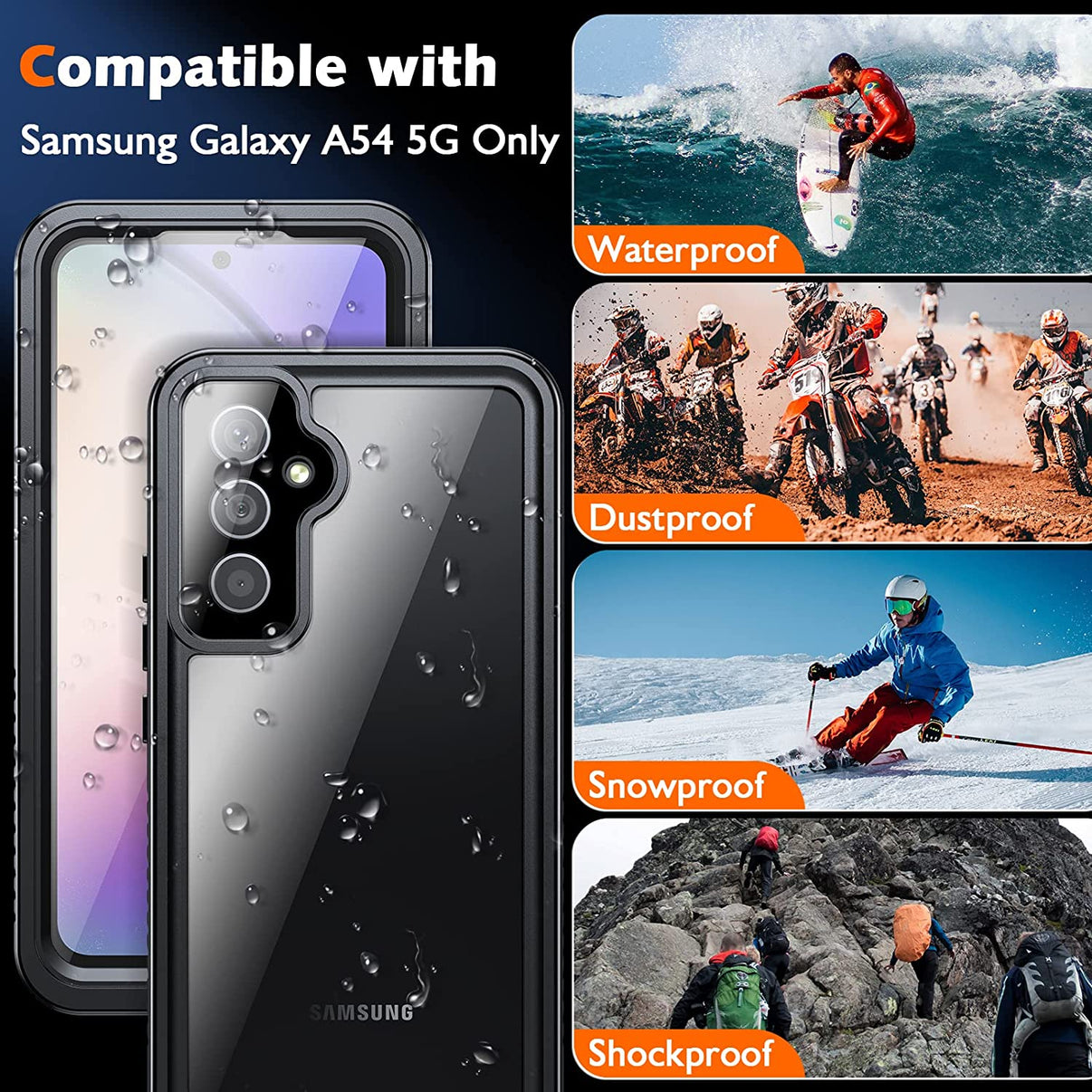 Samsung A54 5G Waterproof Full-Body Rugged Case with Built-in Screen ...