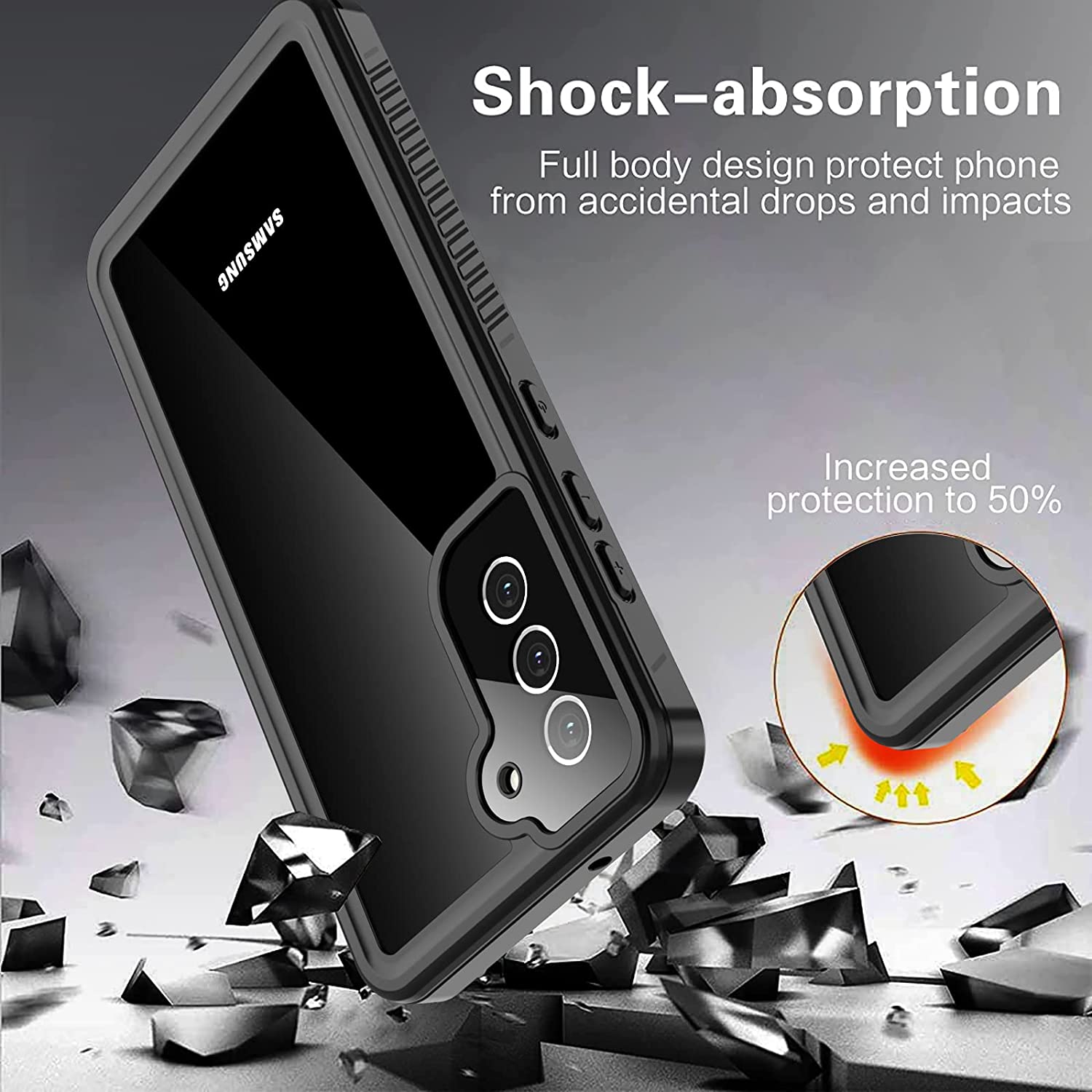 Galaxy S23 FE / S21 FE Waterproof Full-Body Rugged Case with Built-in ...
