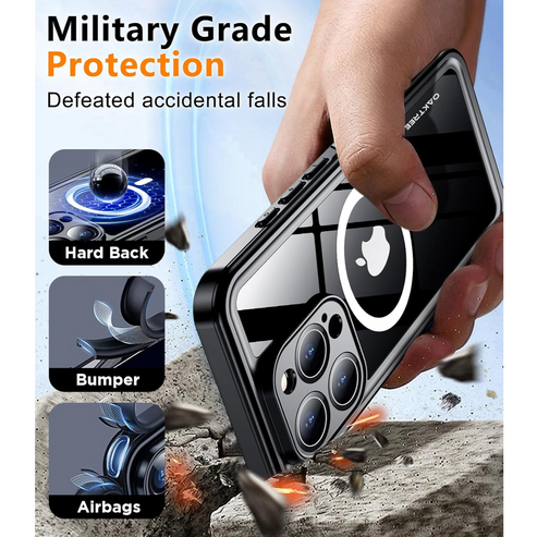 iPhone 16 Pro Max Full-Body Waterproof Drop proof Magsafe Case - Black ...